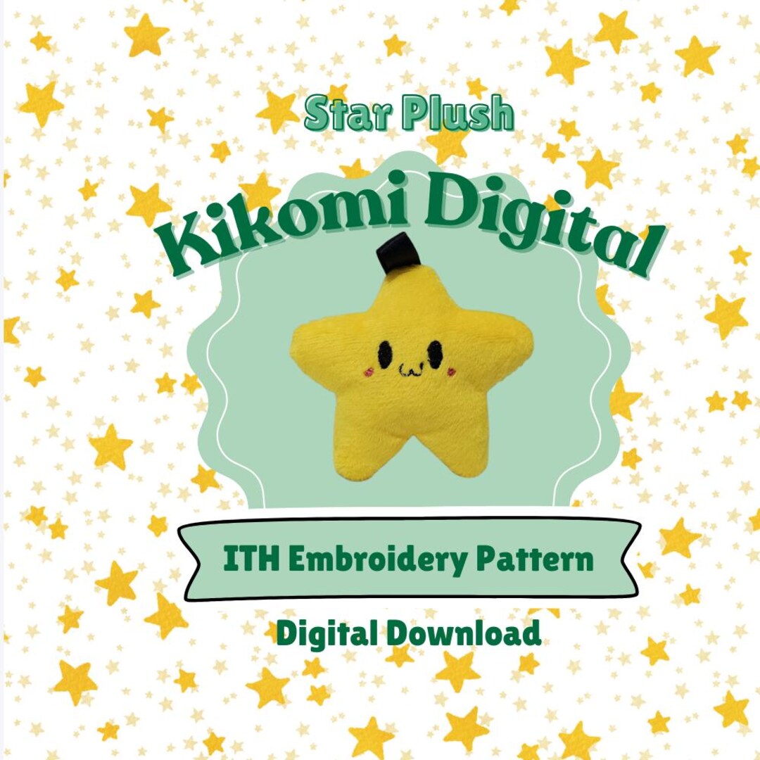 DIGITAL DOWNLOAD Plush Star Embroidery Pattern ITH Star Plushie Digital ...