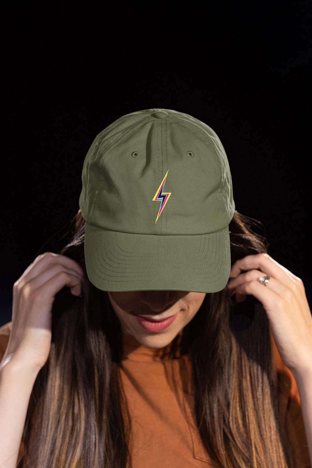 Lightening Bolt, Hot Pink, Neon, Unisex Distressed Cap - Etsy