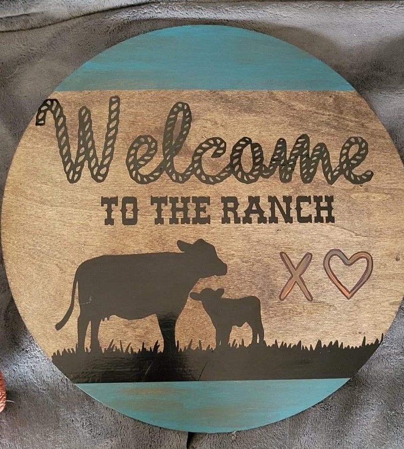 Welcome to the Ranch. Cow Calf Pair. Western Welcome Sign - Etsy