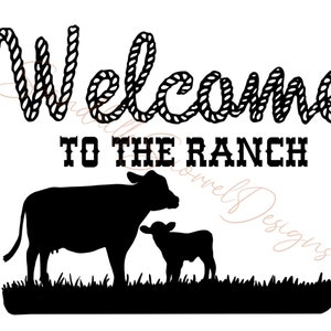 Welcome to the Ranch. Cow Calf Pair. Western Welcome Sign - Etsy
