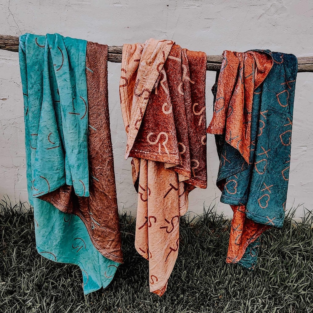 Custom Cattle Brand Minky Blanket: Personalized Ranch Logo Throw - Etsy