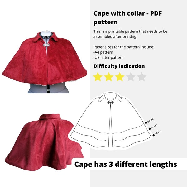 Hooded Cape Pattern - Etsy