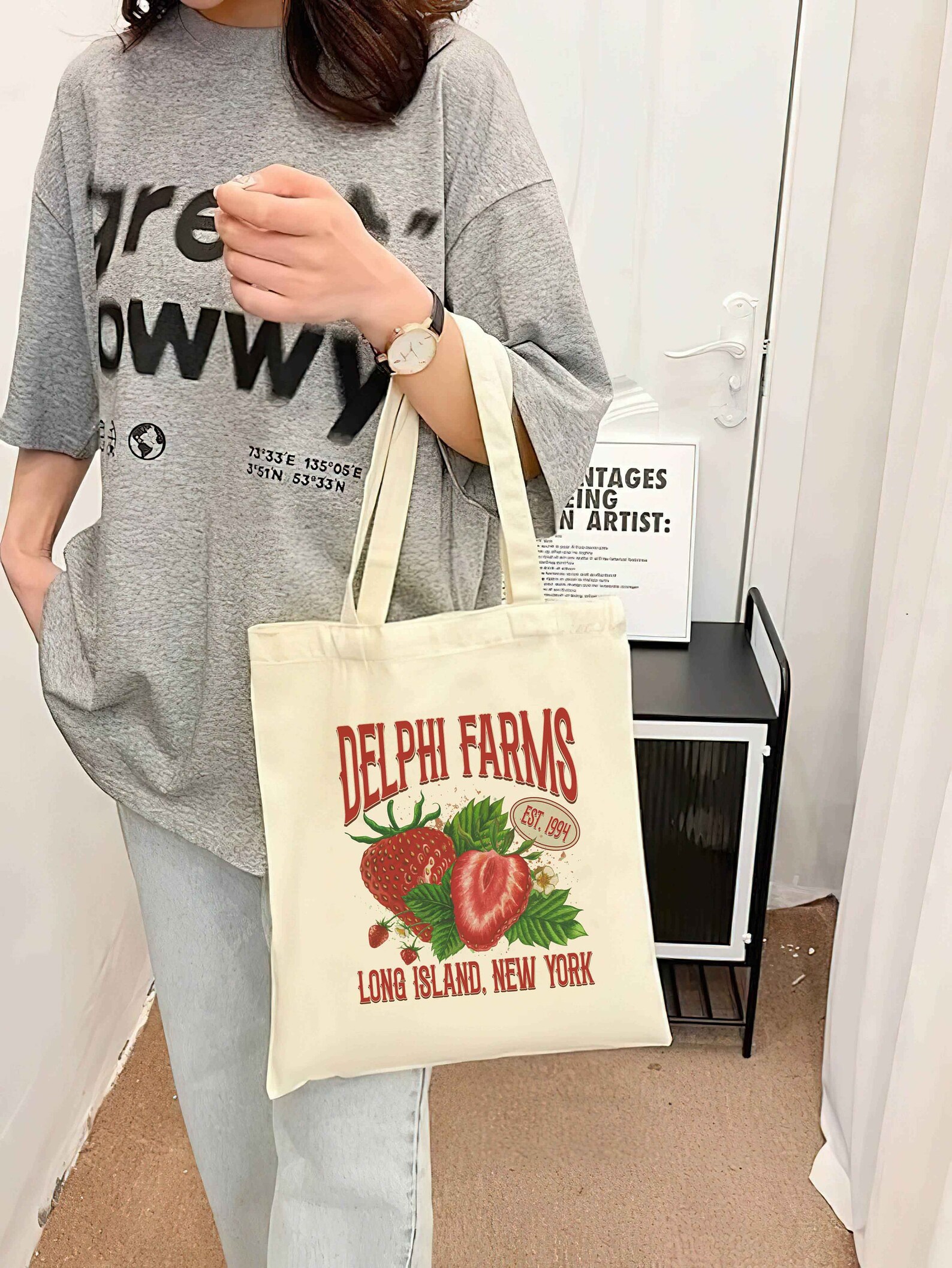 Delphi PJO Tote Bag, Delphi Strawberry Farms Tote Bag, Delphi ...