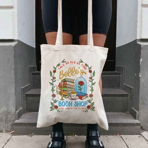Tale as Old as Time Belle's Book Shop Tote Bag, Vintage Beauty and the ...