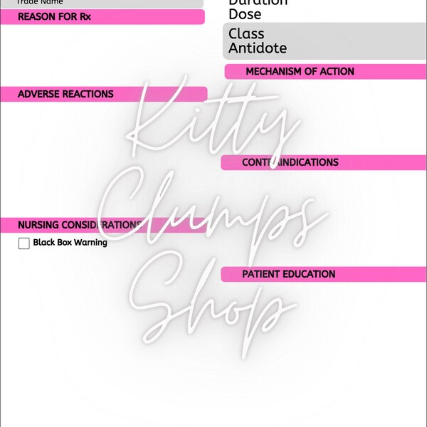 Medication Cards Patient - Etsy