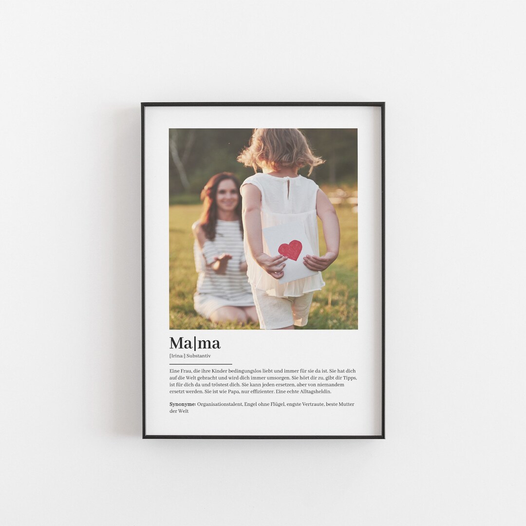 Mama Definition Poster Mit Foto Fotogeschenk, Muttertagsgeschenk ...