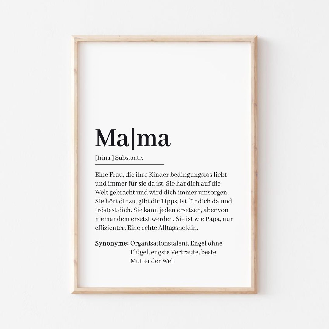Mama Definition Poster • Mama Poster, Mama Bild, Bild mit Mama ...