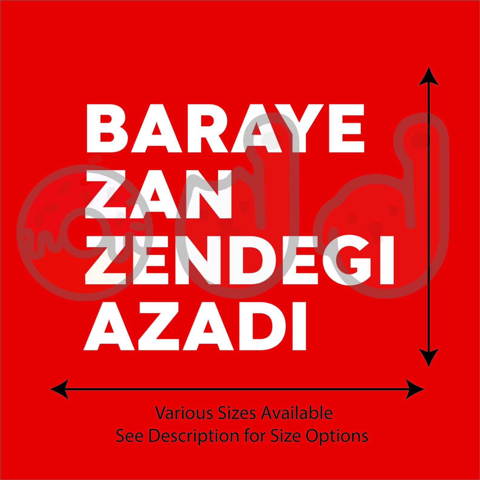 Baraye Decal, Baraye Zan Zendegi Azadi Decal, Woman Life Freedom Decal ...