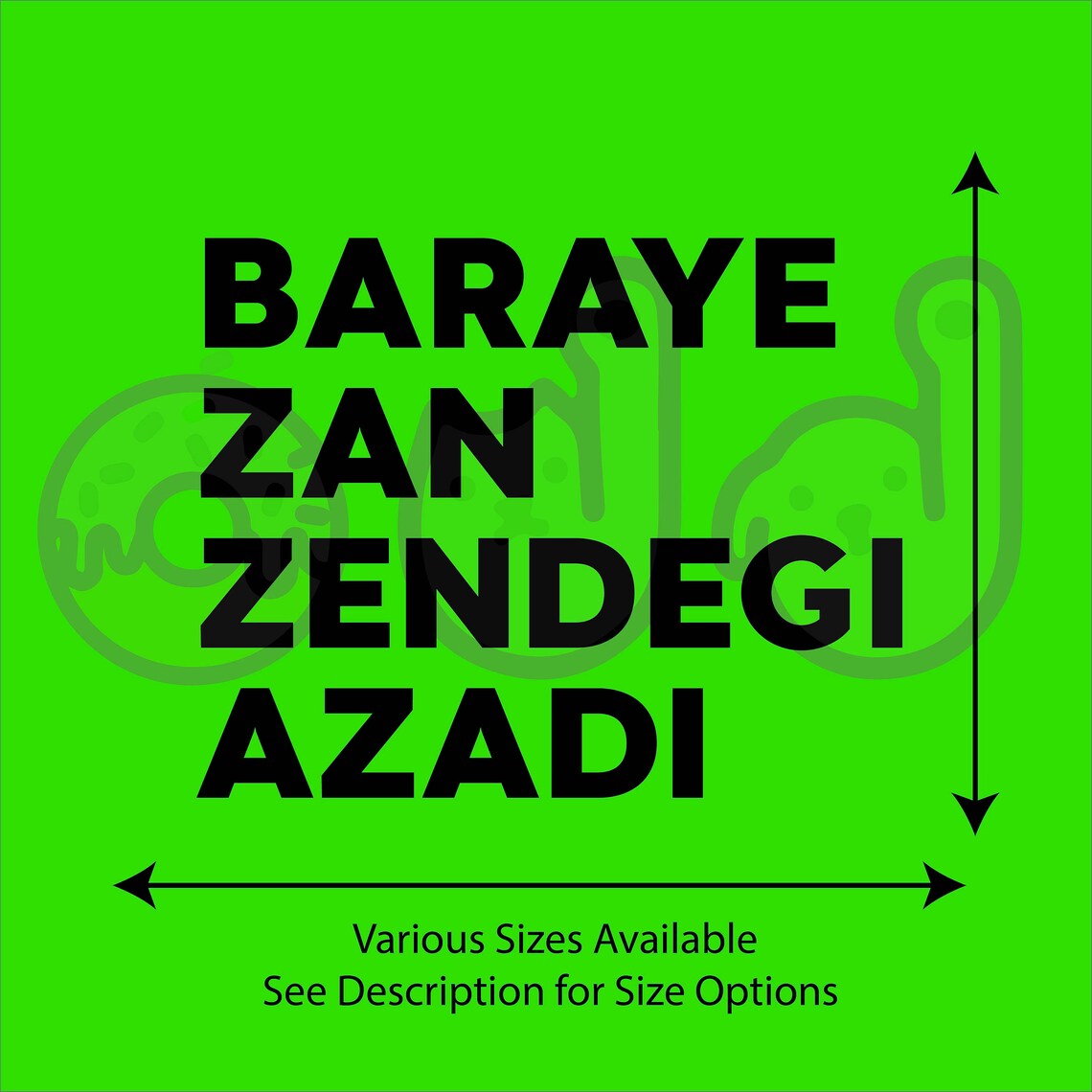 Baraye Decal, Baraye Zan Zendegi Azadi Decal, Woman Life Freedom Decal ...
