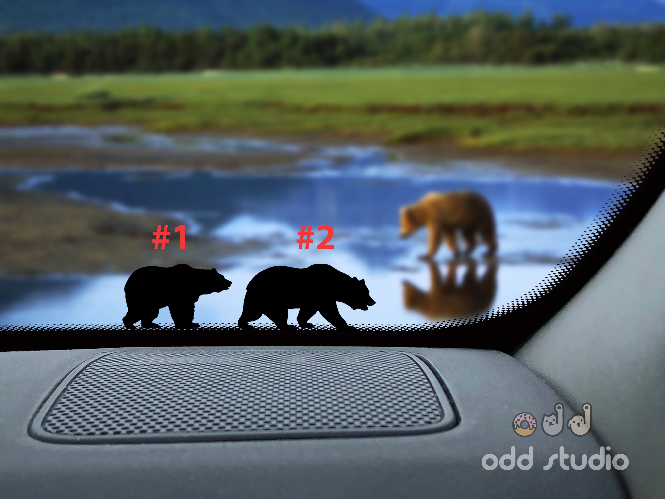 Mini Silhouette Bear Car Decals - Nature-inspired Adventure for Your ...