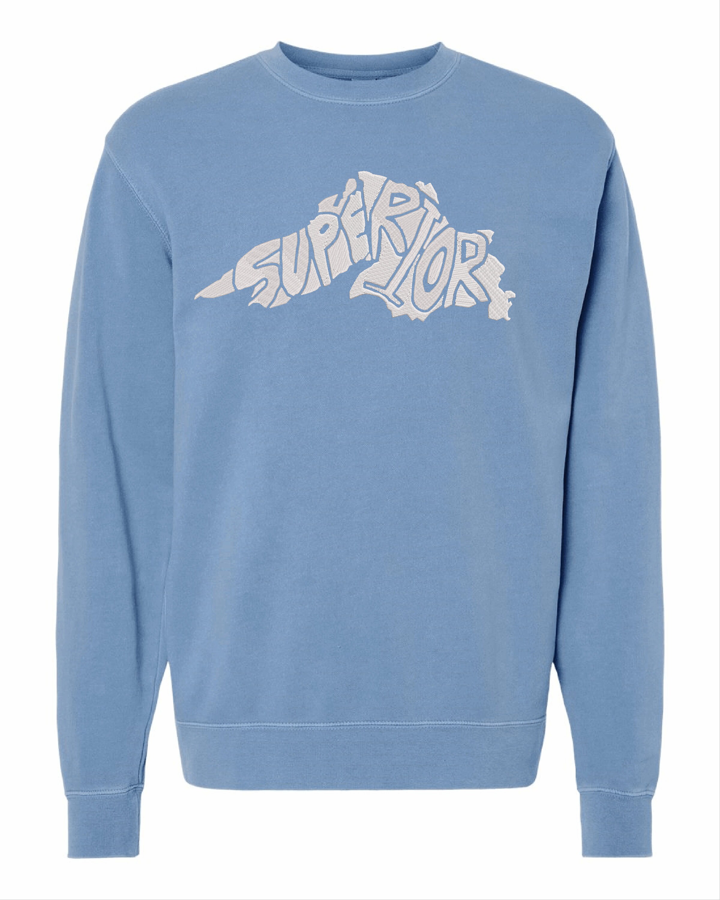Lake Superior Embroidered Crew Sweatshirt - Etsy