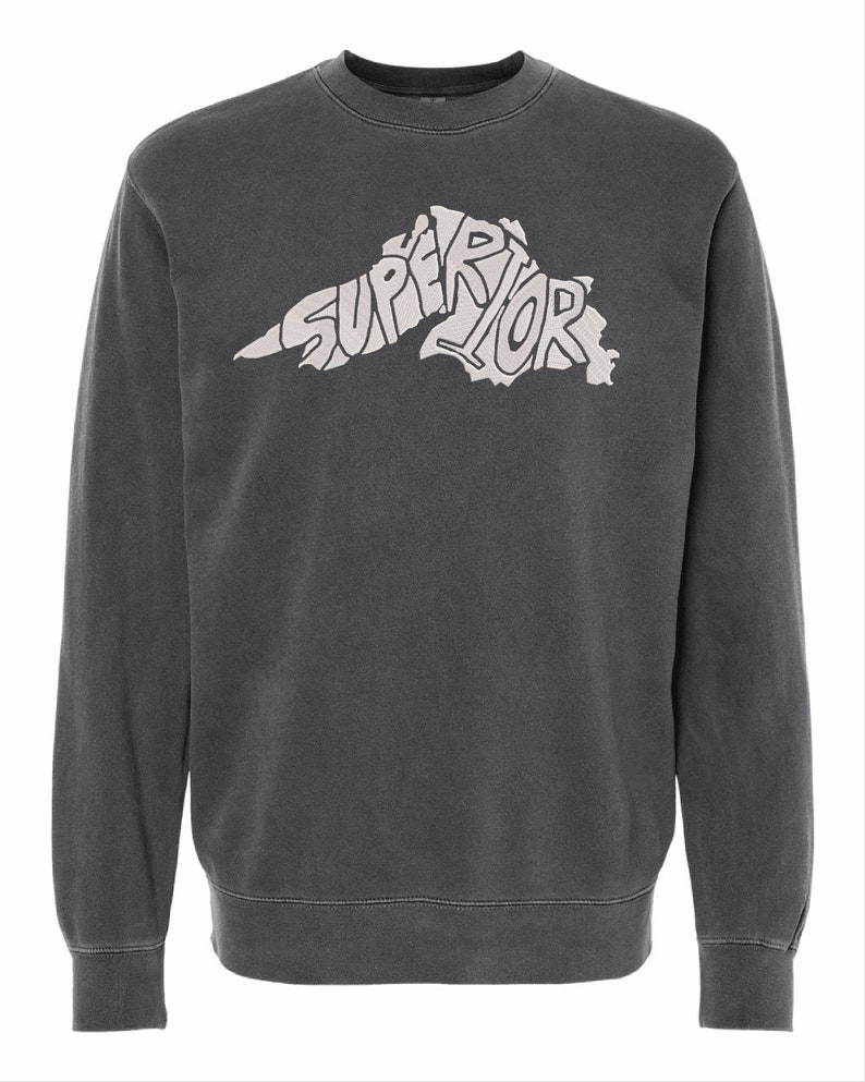Lake Superior Embroidered Crew Sweatshirt - Etsy