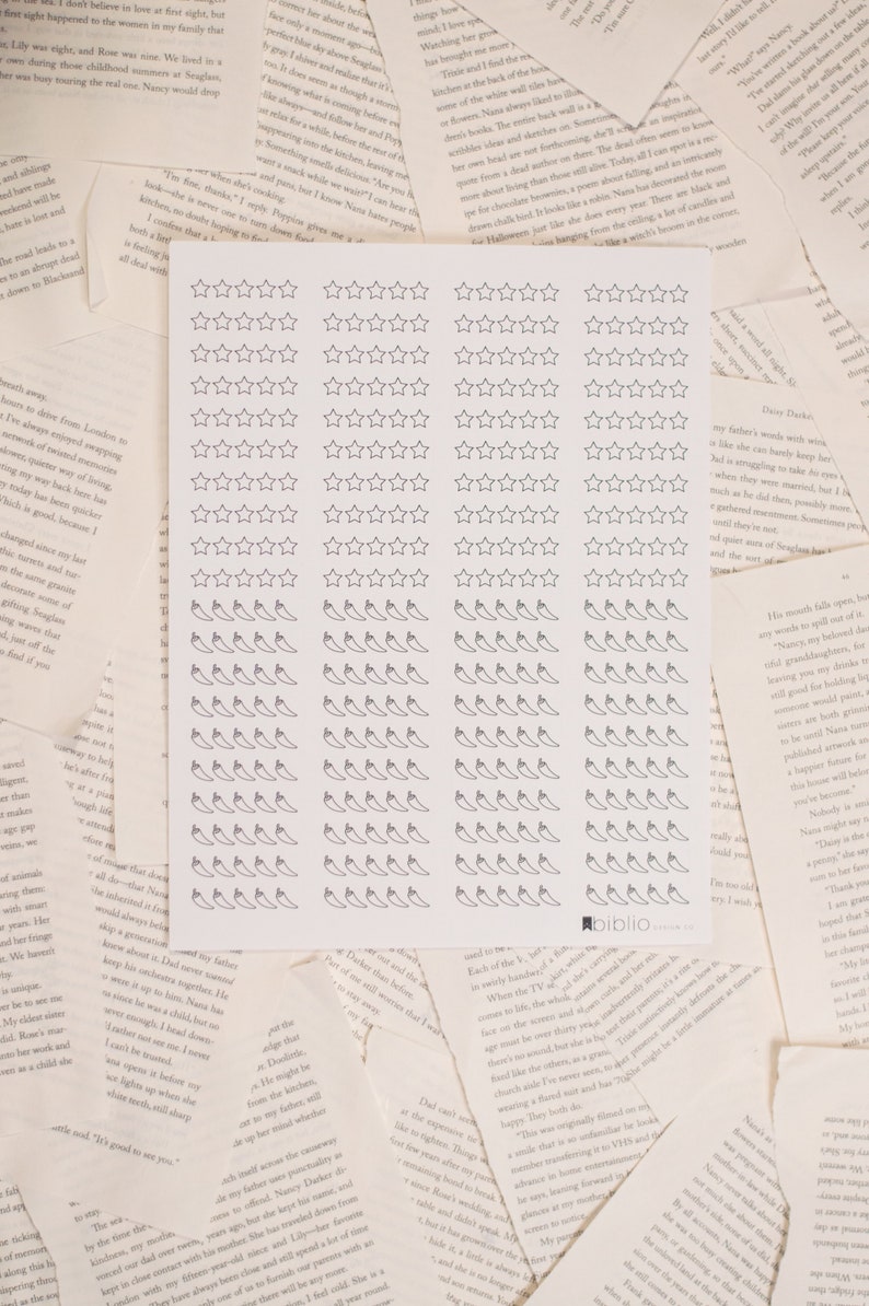 Book Star Rating Sticker Sheet Book Spice Rating Sticker - Etsy