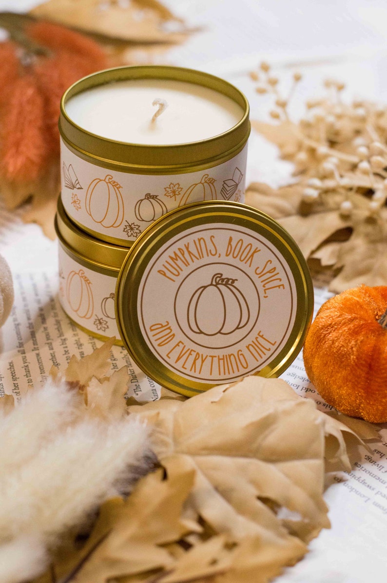 Pumpkin Book Spice Candle Fall Candle Gift for Book Lovers Gift for ...