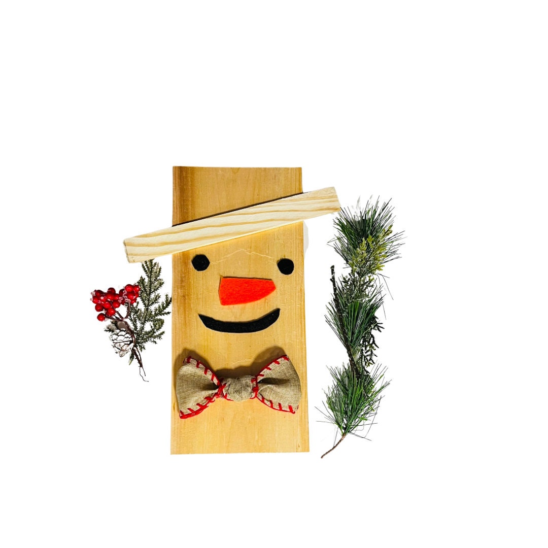 DIY Snowman Natural Wood Kit, Christmas Craft Kit, Christmas Snowman ...