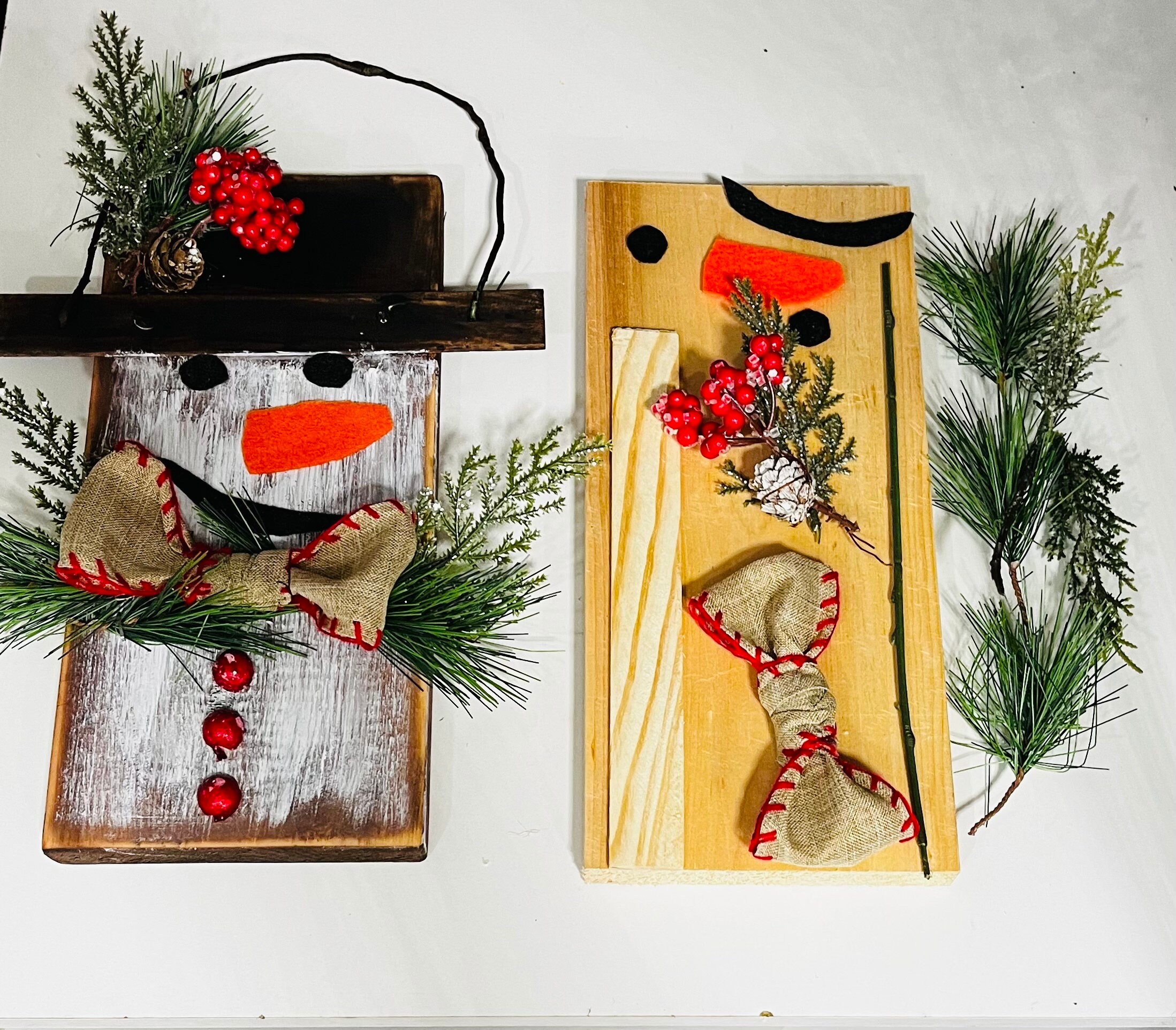 DIY Snowman Natural Wood Kit, Christmas Craft Kit, Christmas Snowman ...