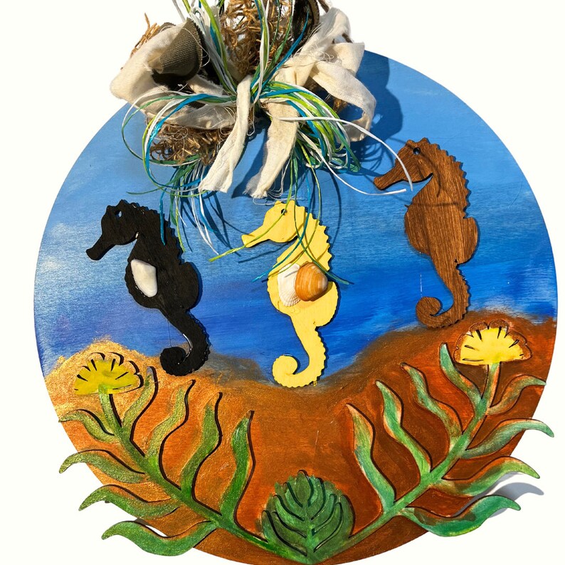 DIY Seahorses and Seashells Wall Art Kit, Beach Craft Kit, Beach Gift ...