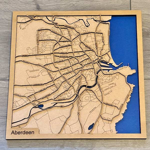 Aberdeen Map Art - Etsy UK