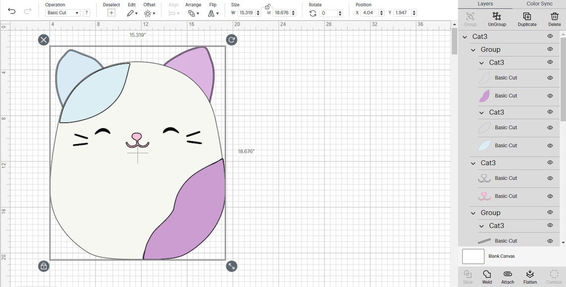 Smooshy Pets Cat Variation SVG PNG - Etsy