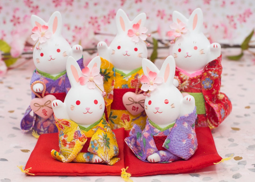Japanese Cute Rabbit Figure Bunny Figurine Desk Ornament Room - Etsy ...