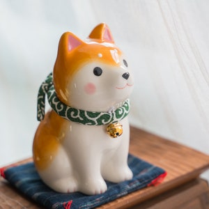 Japanese Cute Praying Shiba Inu Dogs Figurine, Shiba Figure, Shiba ...