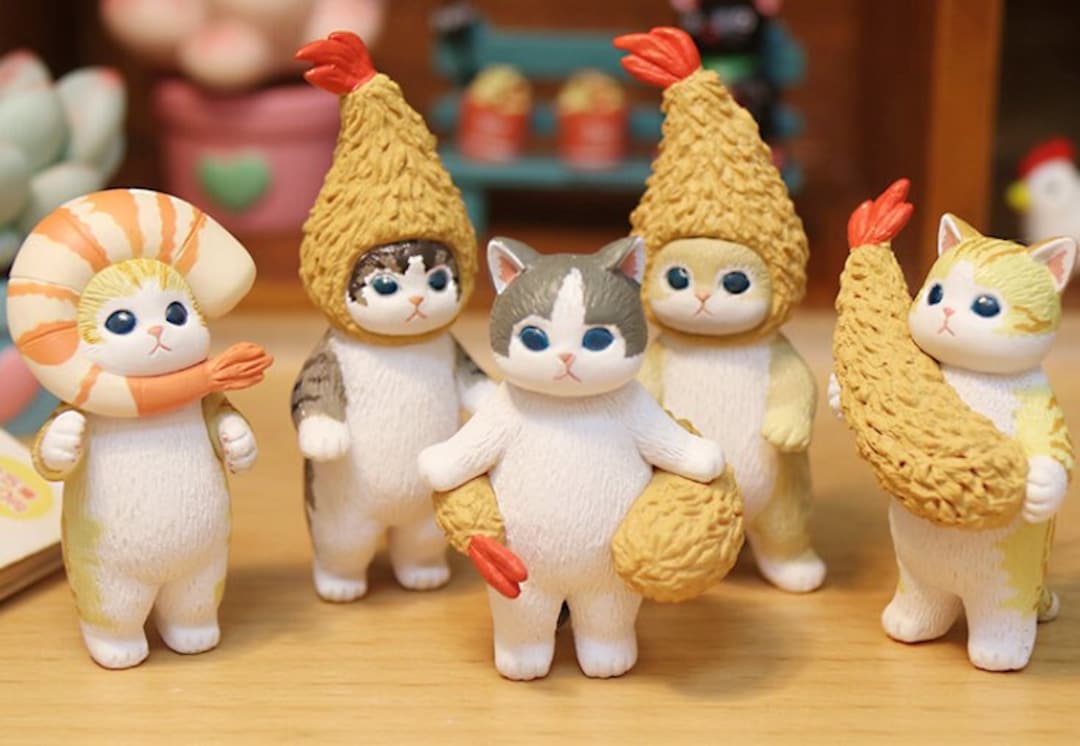 Cute Mofusand Fried Shrimp Cat Figurine Japanese Gashapon - Etsy