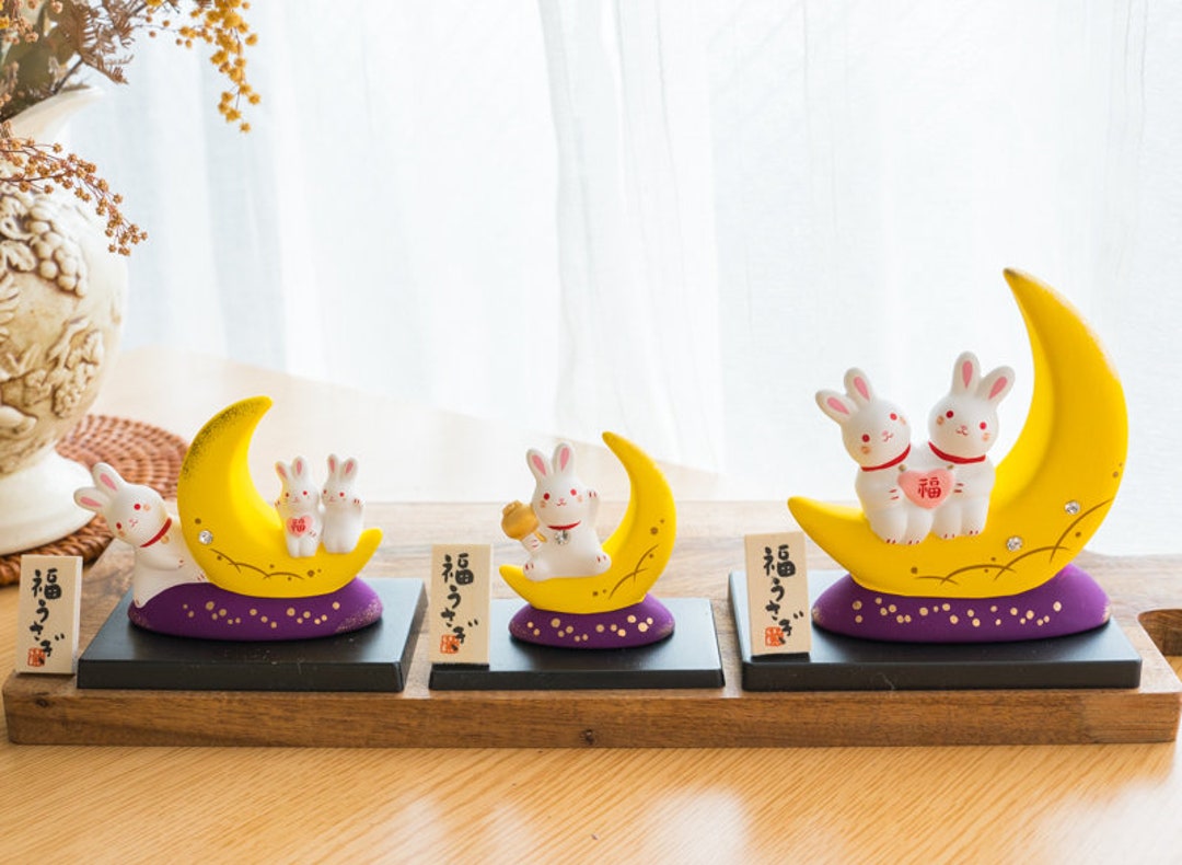 Cute Bunny Figurine, Adorable Rabbit Figure, Rabbit Desktop Ornament ...