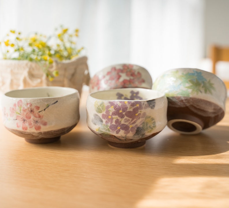 Japanese Sakura Matcha Bowl Matcha Tea Bowl Ceramic Matcha - Etsy