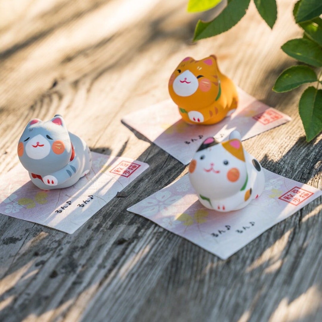 Japanese Cute Cat Figurine, Kitten Figurine, Cat Desktop Ornament ...