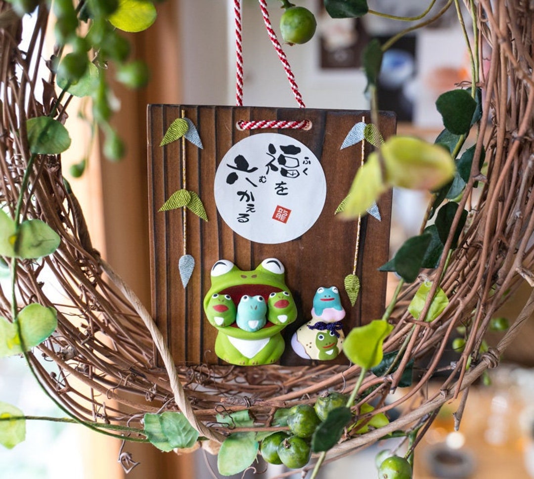 Japanese Cute Frog Scroll Frog and Cat Wall Hanging Kitten - Etsy Australia