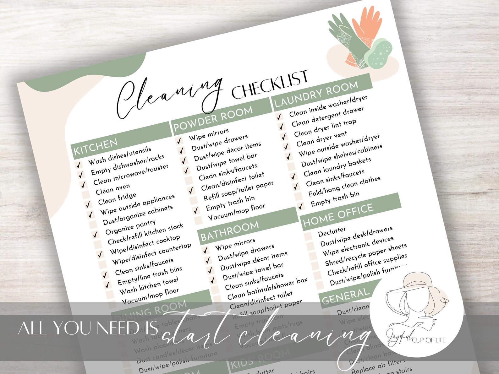 Editable Cleaning List - Master Deep Cleaning Checklist PDF ...