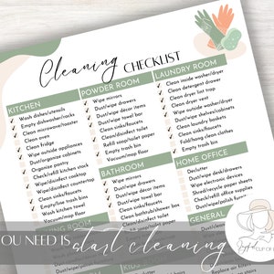 Editable Cleaning List - Master Deep Cleaning Checklist PDF ...