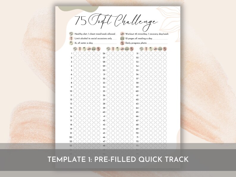 Editable 75 Soft Challenge - Bundle 4 Templates - Original 75 Soft ...