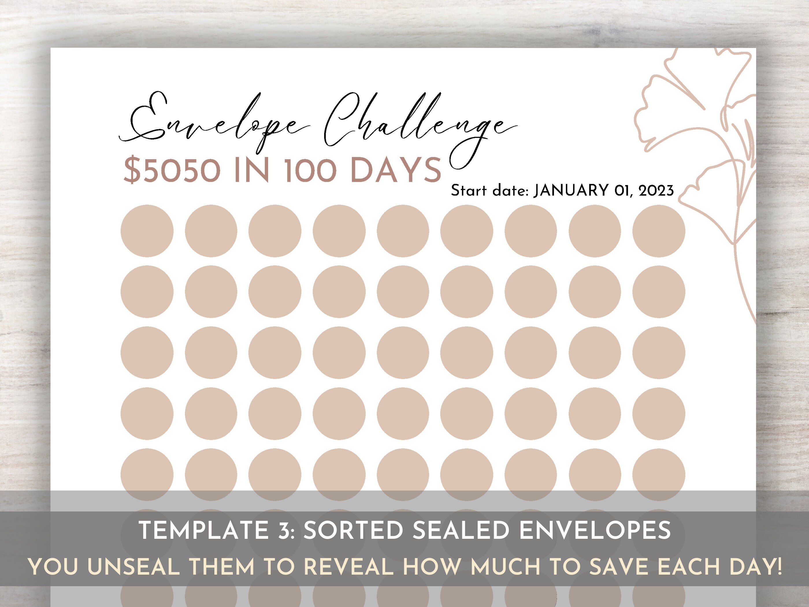 Interactive 100 Envelope Challenge - Sure Way to Save 5k in 100 Days ...