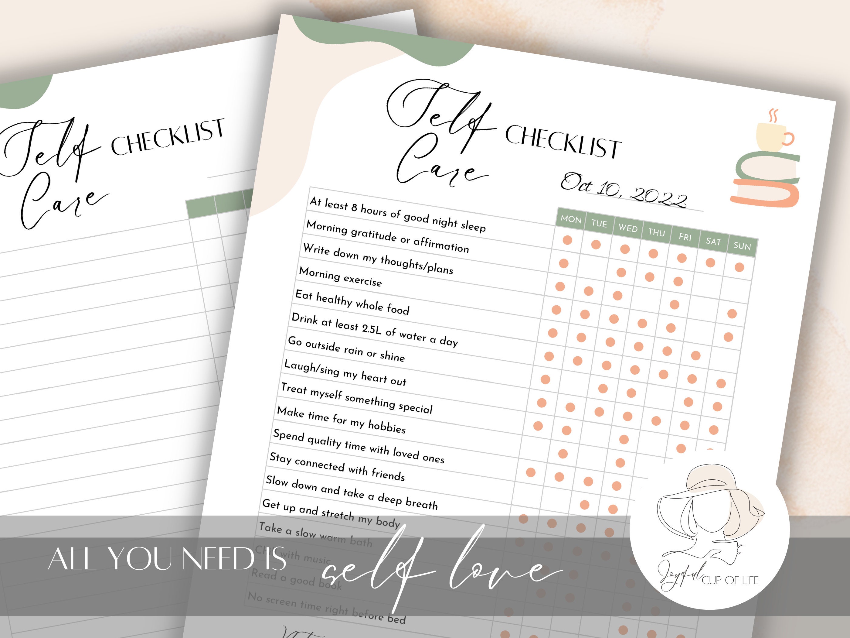 Weekly Self Care Planner Editable Printable Self Care - Etsy UK