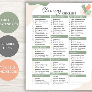 Editable Cleaning List - Master Deep Cleaning Checklist PDF ...