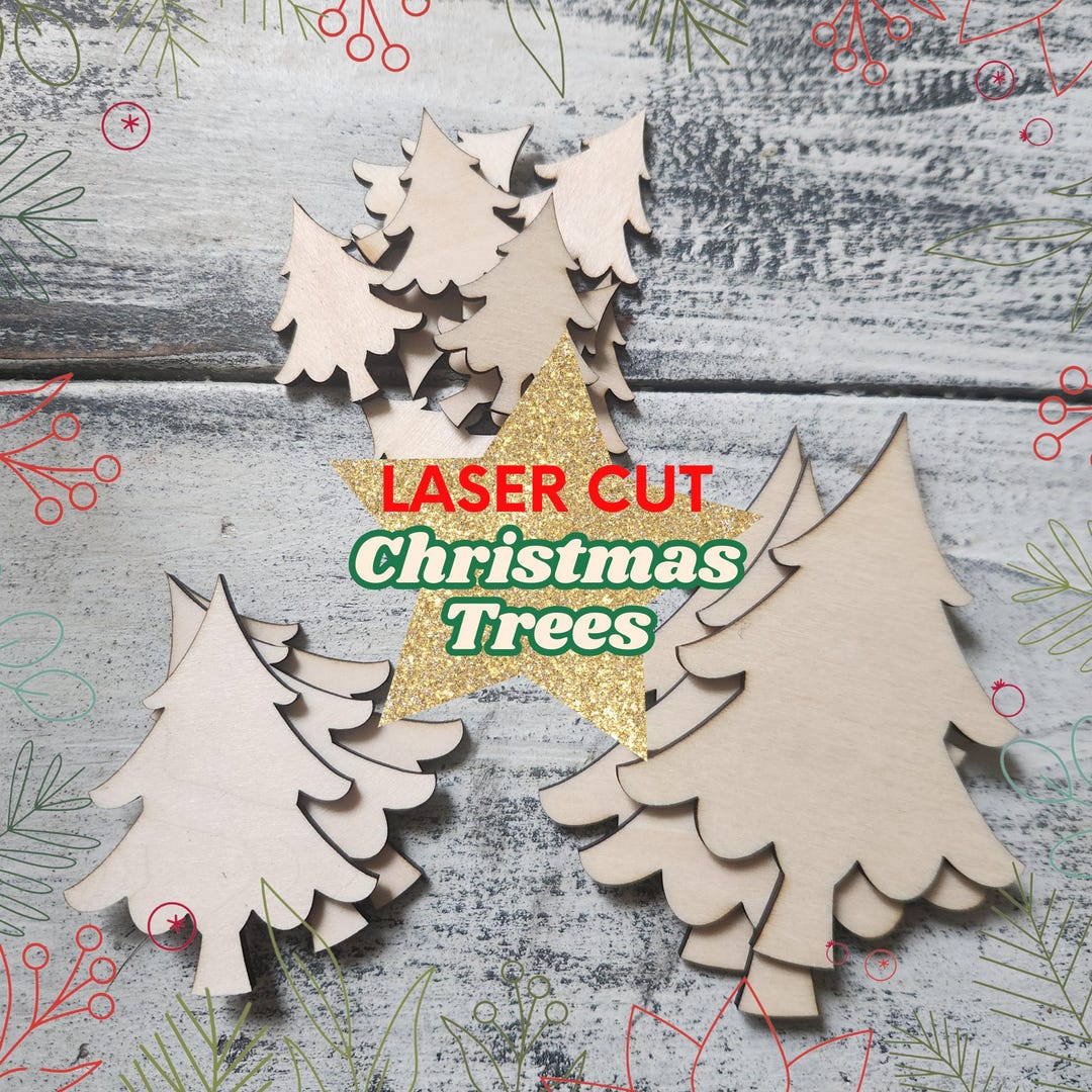 Unfinished Wooden Christmas Tree Craft Shape – DIY Holiday Decor ...