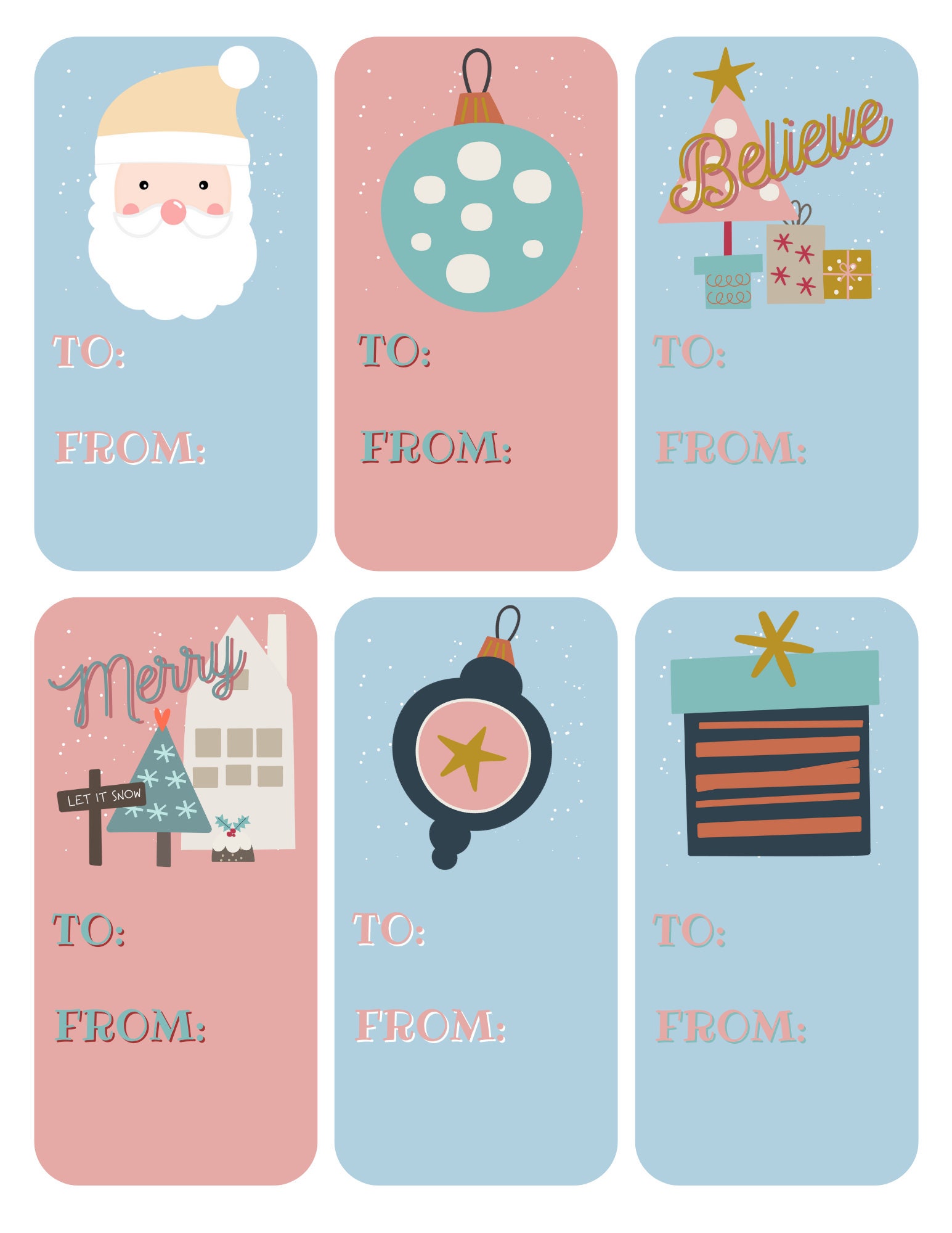 Printable Gift Tags Numbers, Printable Christmas Stickers, Printable ...