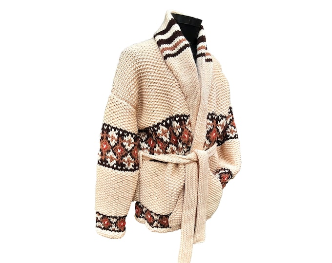 Cardigan Sweater Chunky Knit With Tie Starsky Marilyn Sweater- Made to ...