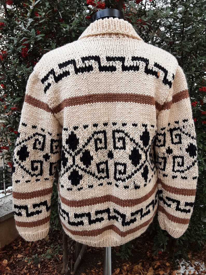 Big Lebowski Cardigan Dude Style Buttoned Sweater Hand Knit Wool ...