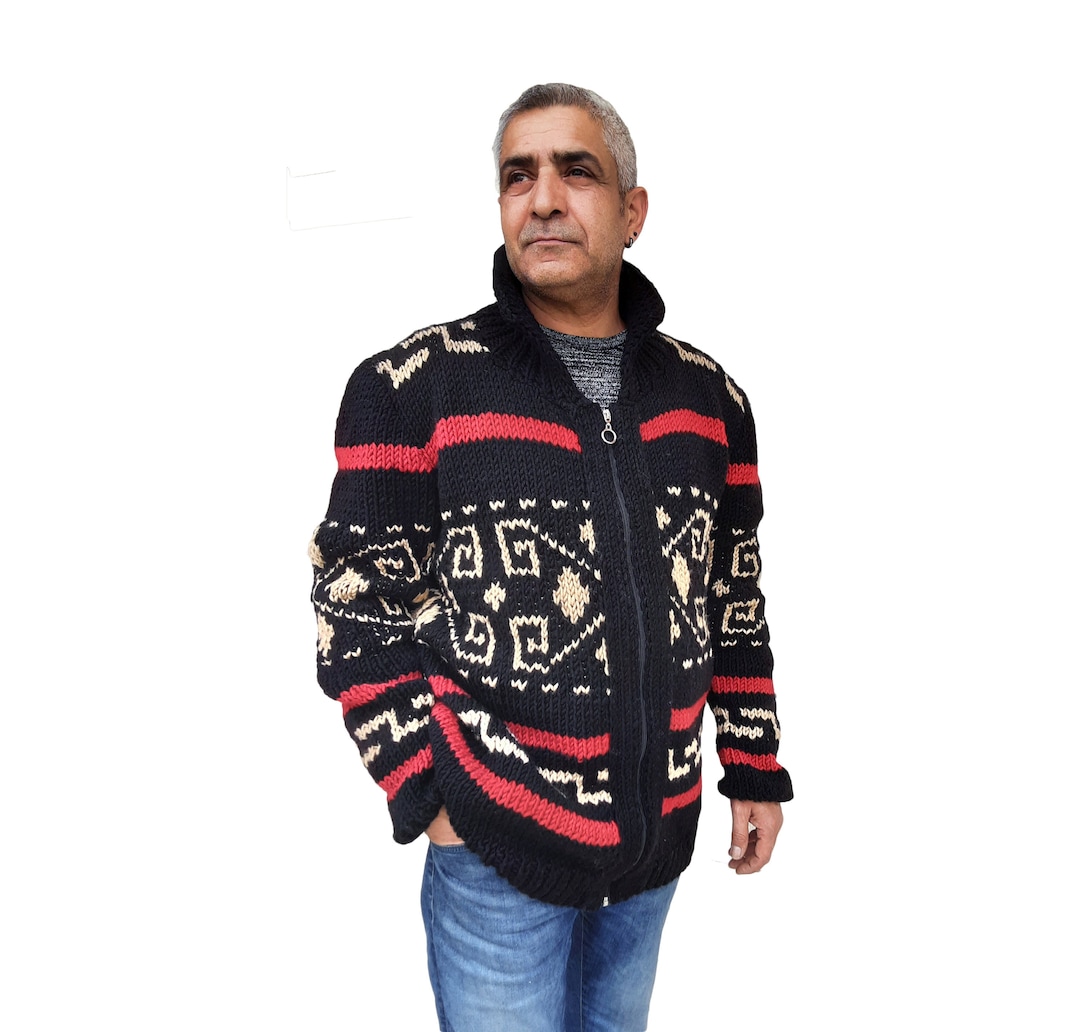 Chunky Men's Zip Sweater Inspired by Dude Style Big Lebowski Sweater ...