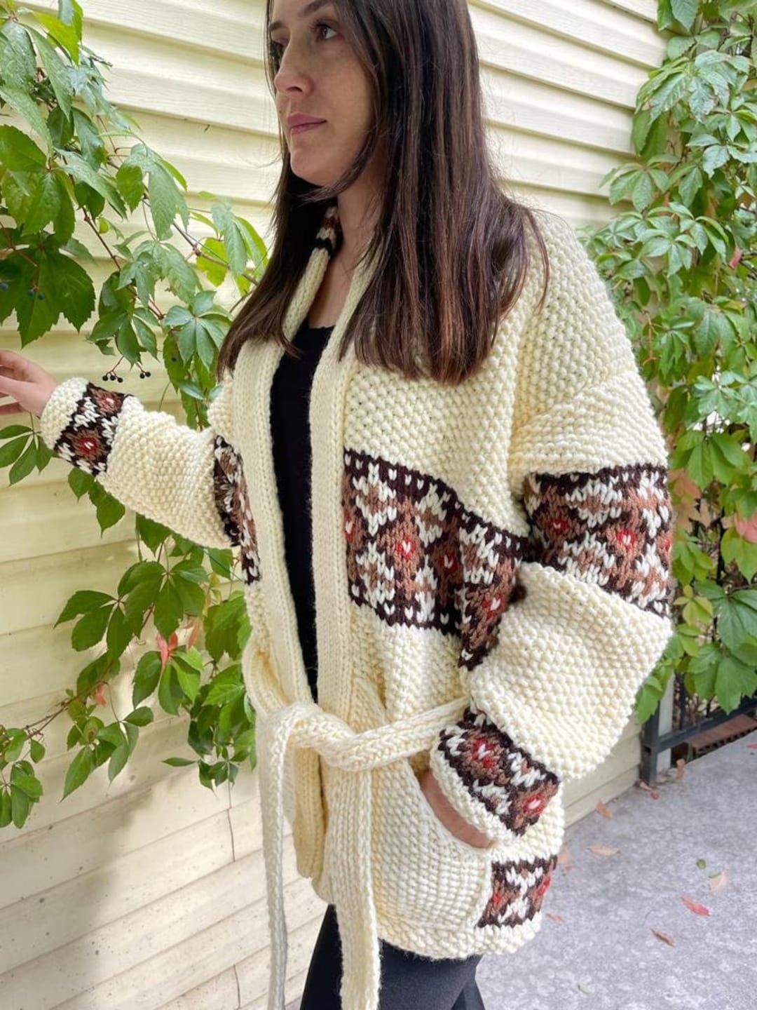 Marilyn Sweater Marilyn Belted Cardigan Wool Sweater Hand Knit Replica ...