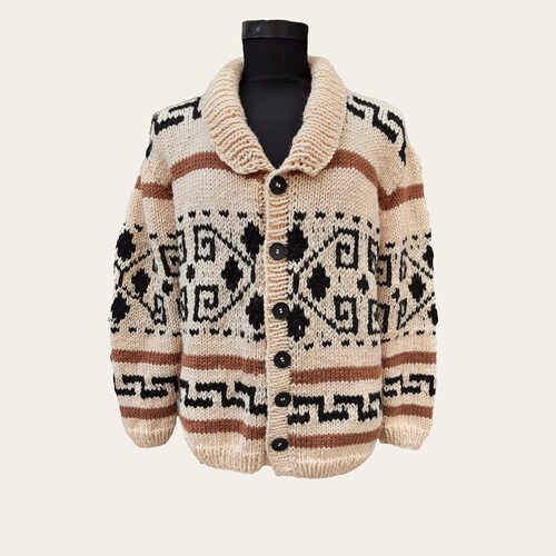 Big Lebowski Cardigan Dude Style Sweater Hand Knit Wool - Etsy