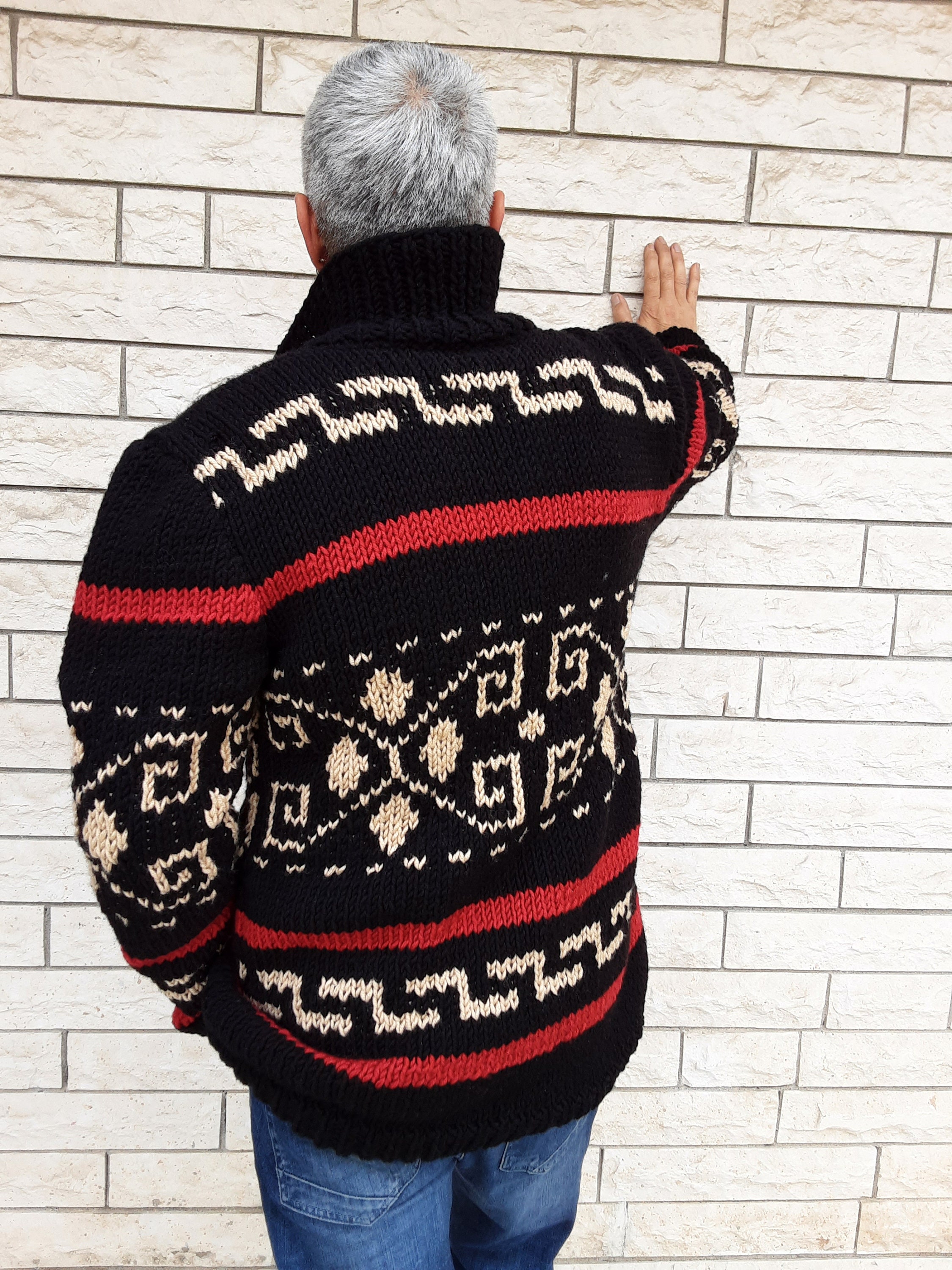 Chunky Men's Zip Sweater Inspired by Dude Style Big Lebowski Sweater ...