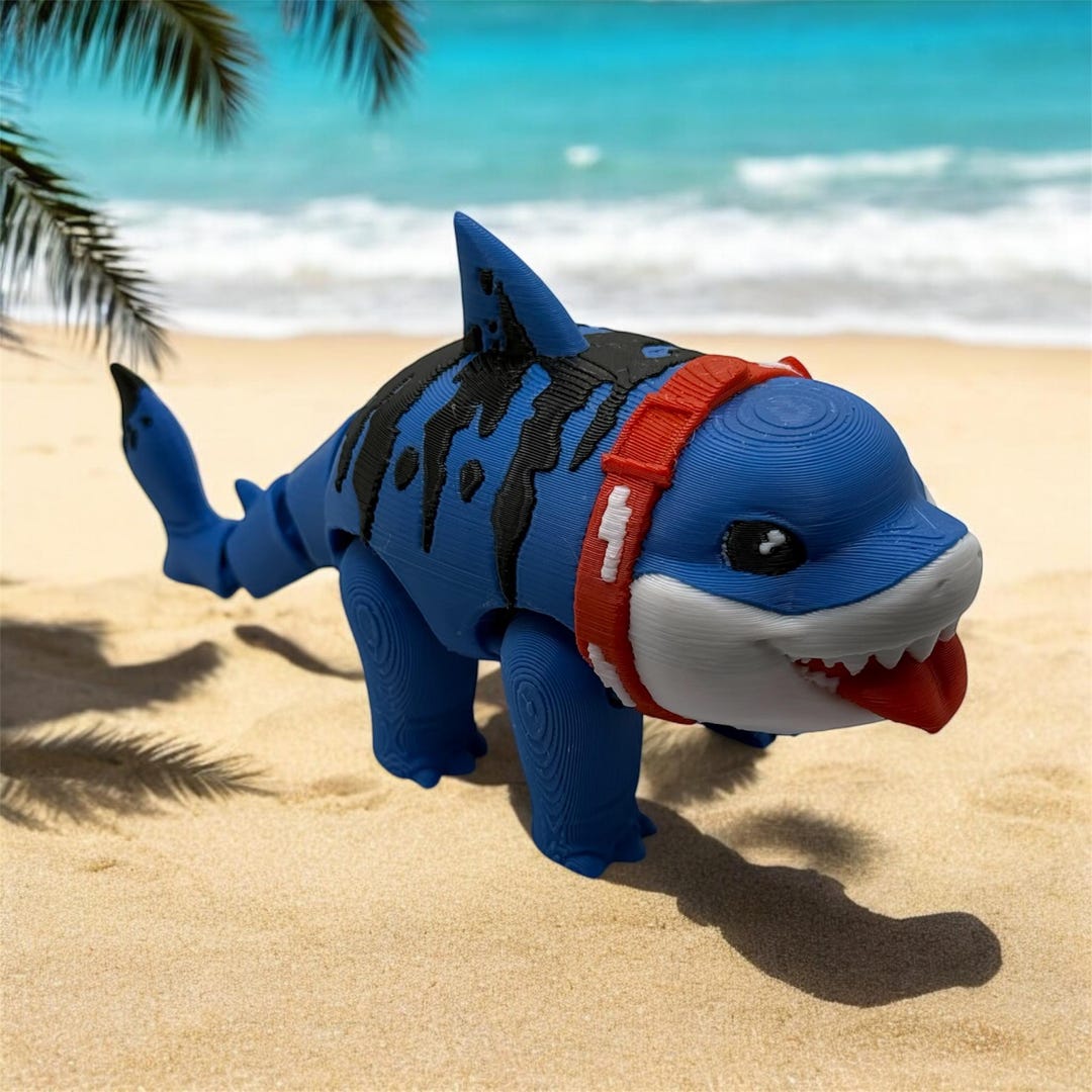 Jeff the Land Shark Flexi Fidget Toy, Articulated Baby Shark, Rivals ...