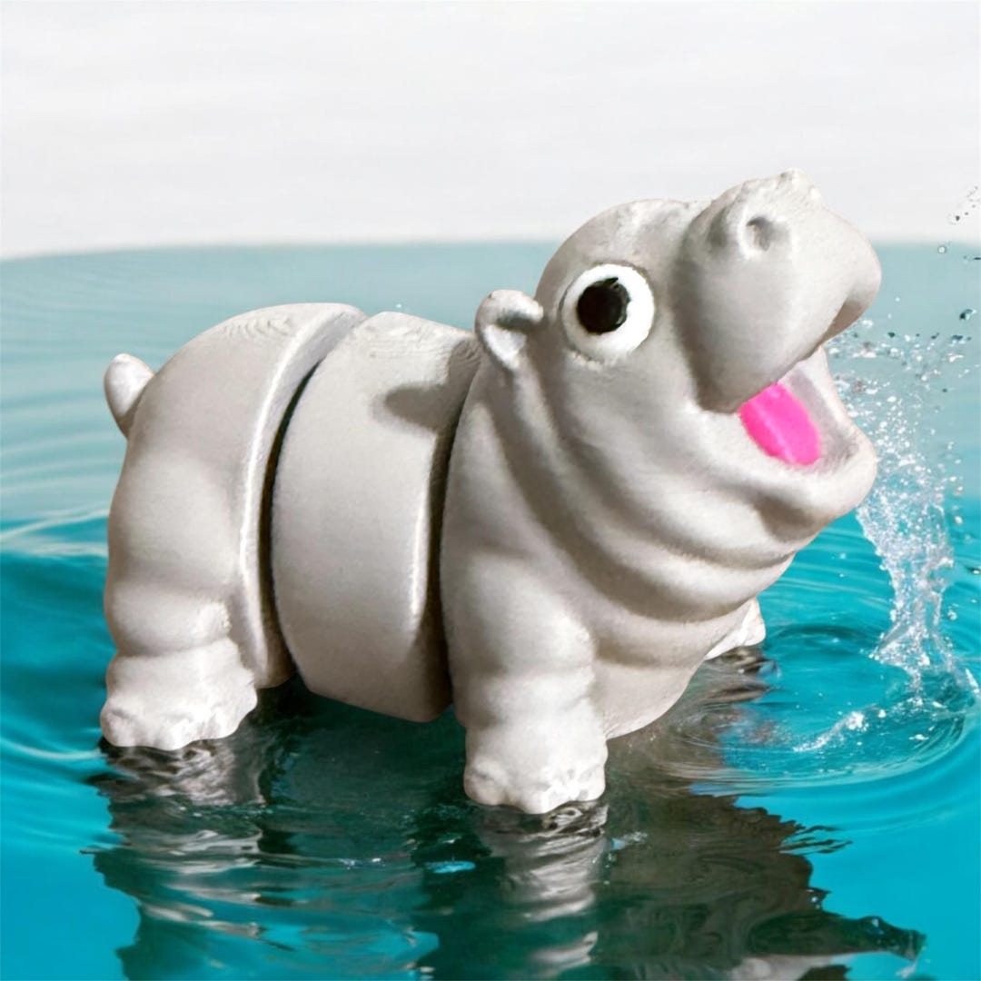 Moo Deng Hippo | Chubby Hippo Desk Buddy | Cute Articulated Hippo Toy ...