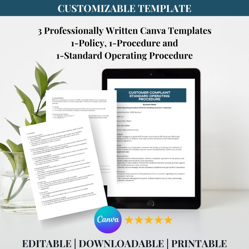 Customer Complaint Policy and Procedure Template - SOP for Handling ...