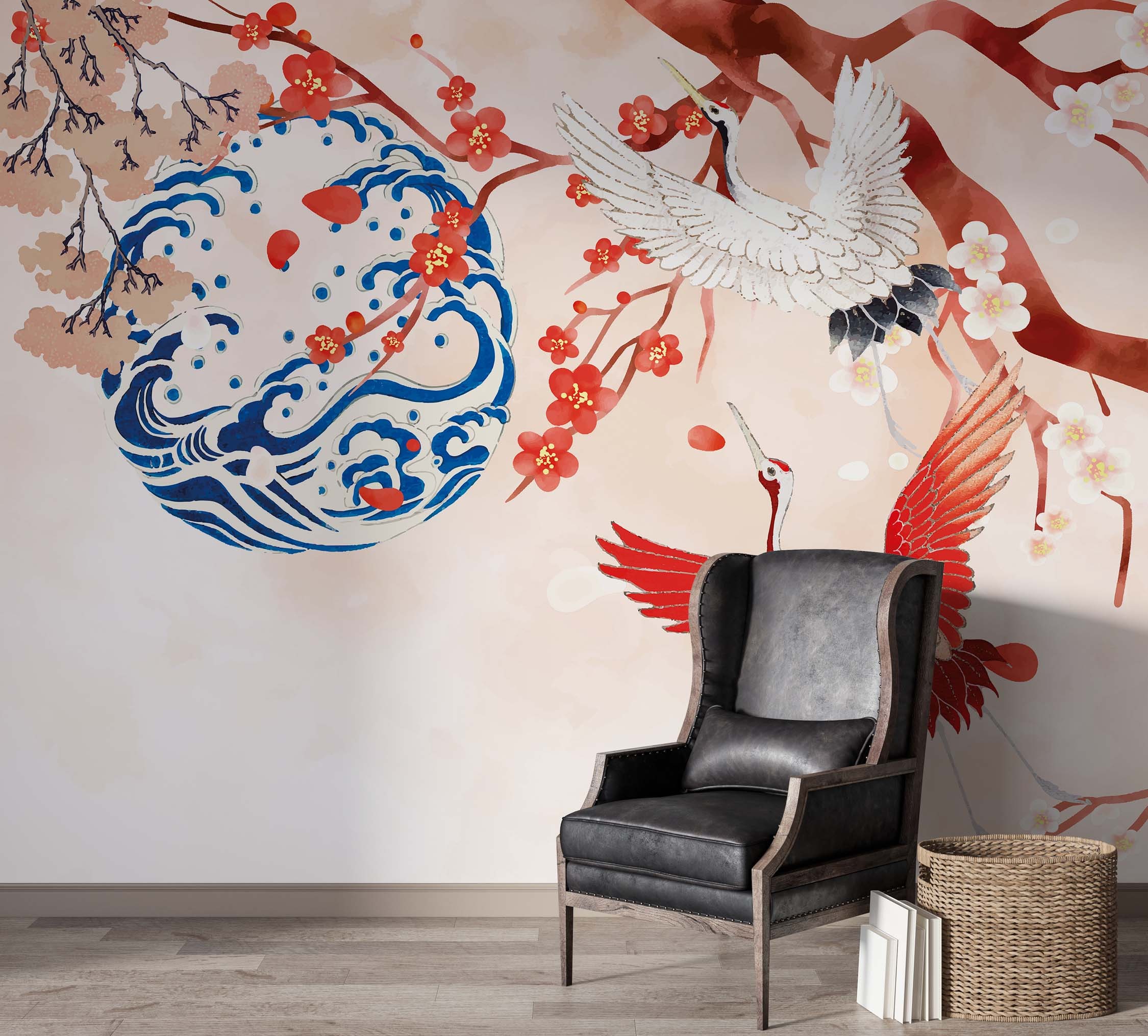 Stylish Floral Chinoiserie Wallpaper,spring Flowers Self Adhesive Wall ...