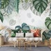 Monstera Wallpaper, Watercolor Mural, Monstera Leaf , Tropical Green ...