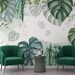 Monstera Wallpaper, Watercolor Mural, Monstera Leaf , Tropical Green ...